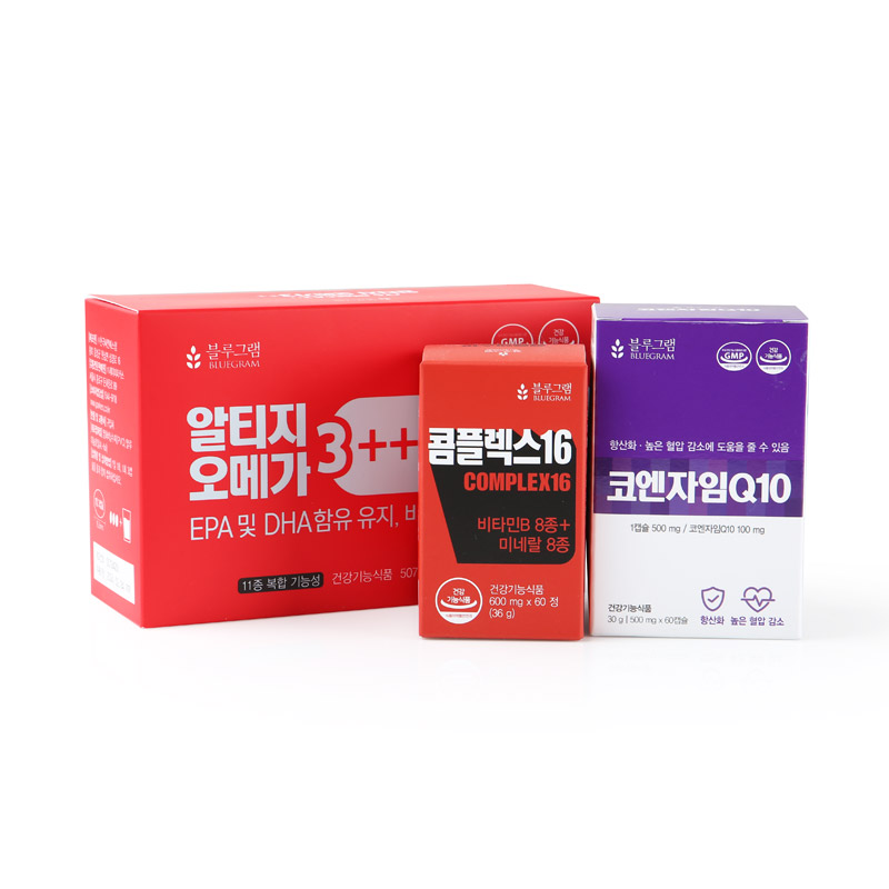 건강한 생활의 시작 | 블루그램 | [12% 세트할인] [심혈관 건강개선 2개월 프로젝트] 알티지오메가3 2ea + 코엔자임Q10 1ea + 콤플렉스16 1ea